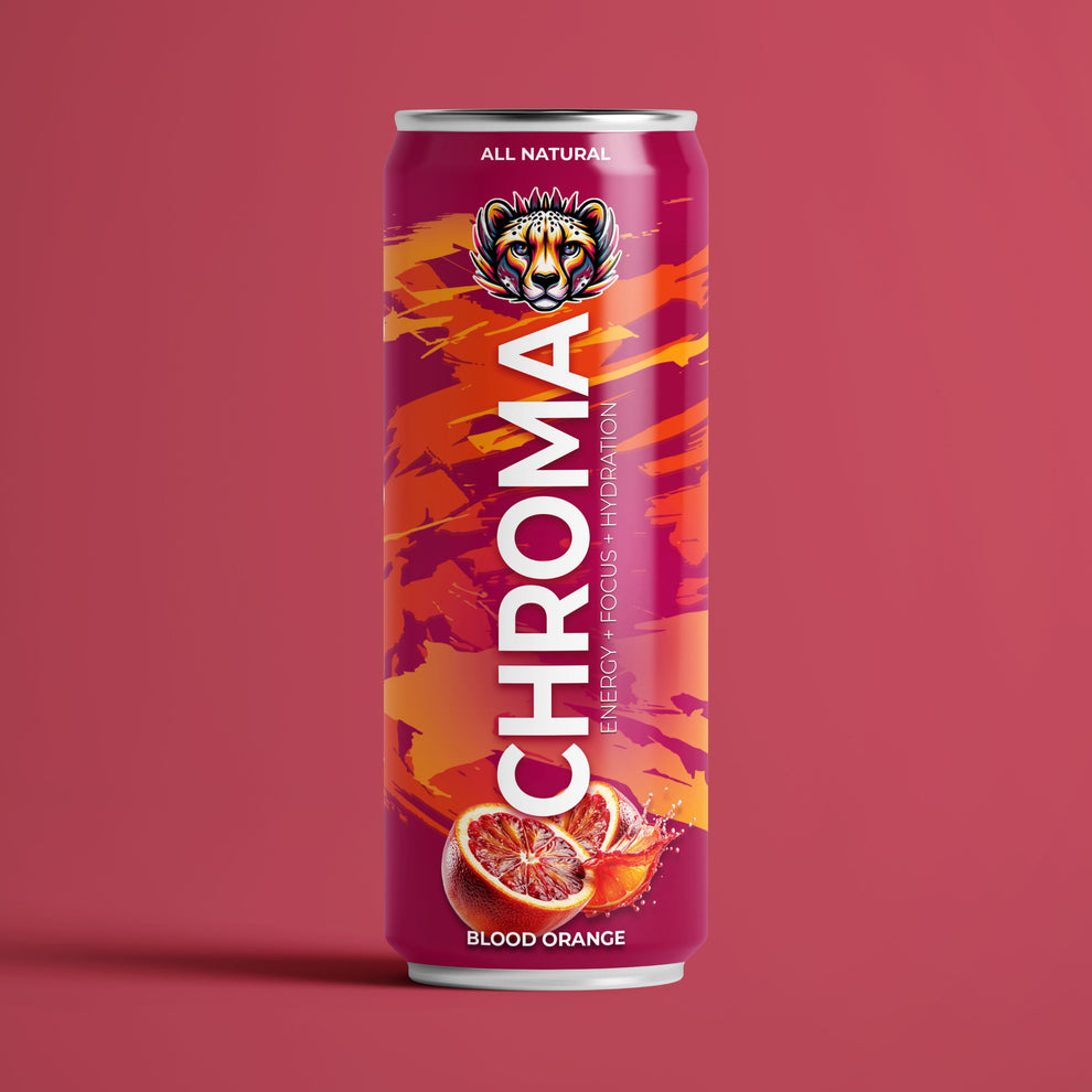 Chroma Blood Orange All Natural Energy + Focus + Hydration Drink - 12p – Chroma Beverages