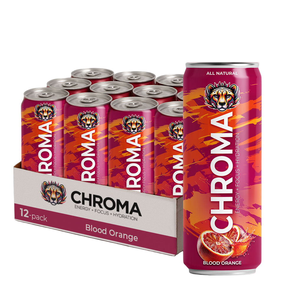 Chroma Blood Orange All Natural Energy + Focus + Hydration Drink - 12p – Chroma Beverages